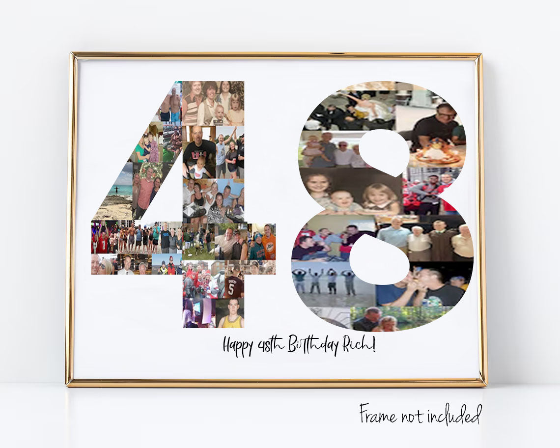 48th Birthday Photo Collage Custom Birthday Gift – Birthday Clothing