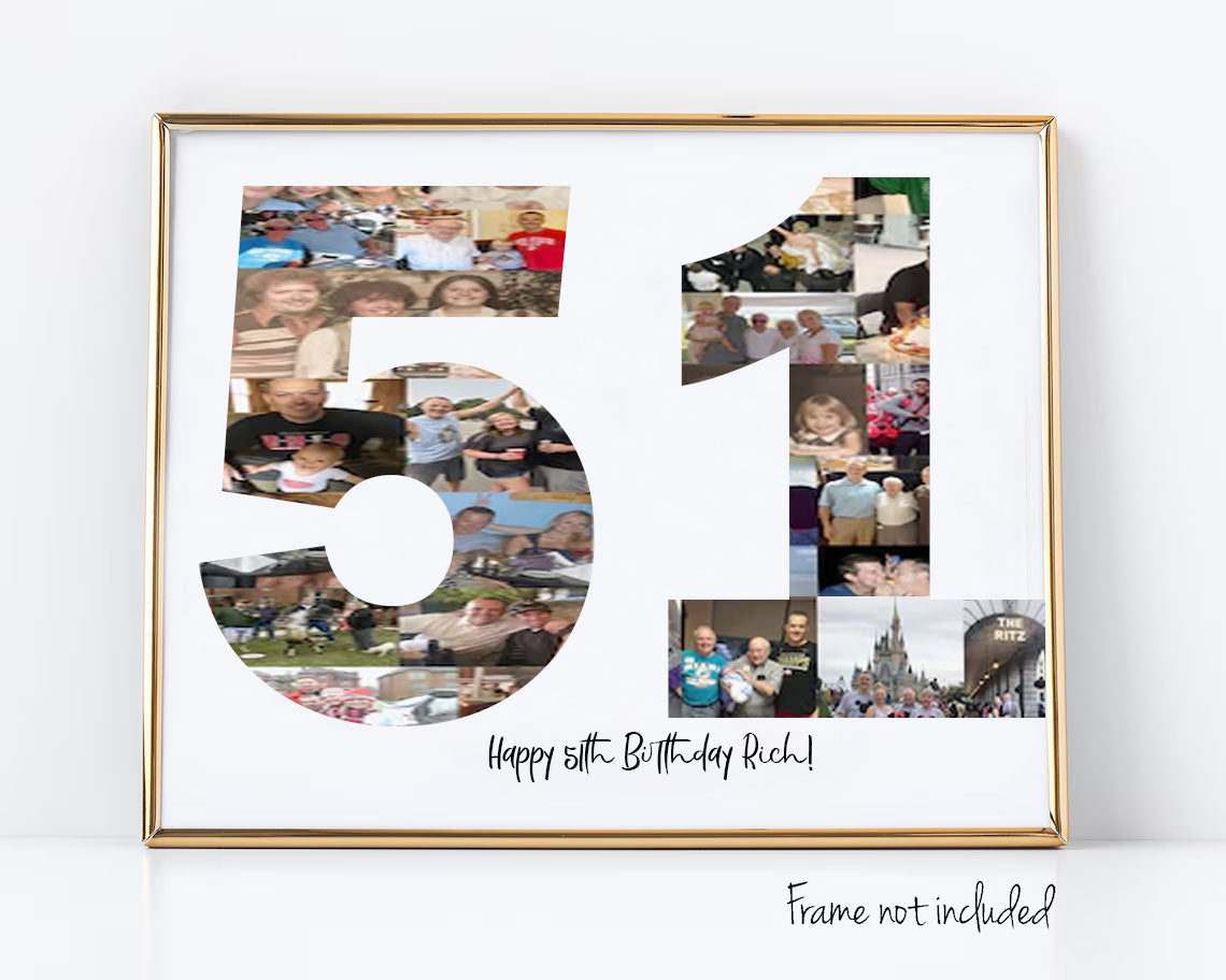 51st Birthday Photo Collage Custom Birthday Gift – Birthday Clothing