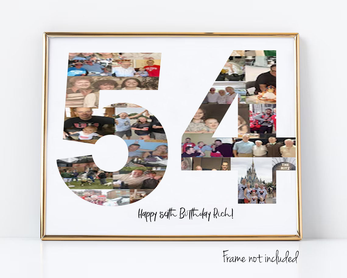 54th Birthday Photo Collage Custom Birthday Gift – Birthday Clothing